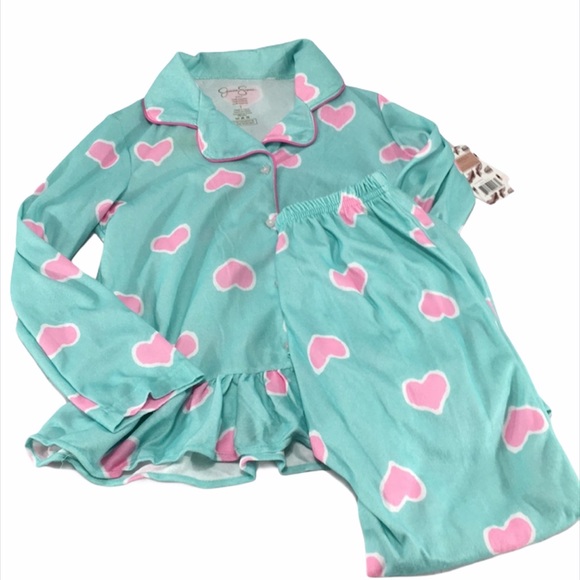 Jessica Simpson | Pajamas | Jessica Simpson Heart Pajamas Green Pink ...